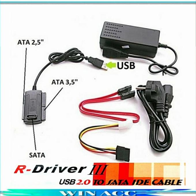 Jual converter hardisk USB TO IDE SATA CABLE WITH ADAPTOR (R-DRIVER III ...