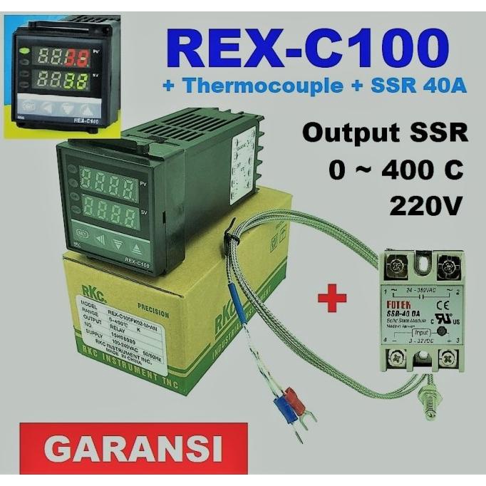 Jual Digital Temperature Controller PID REX-C100 SSR output Range 0-400 C | Shopee Indonesia