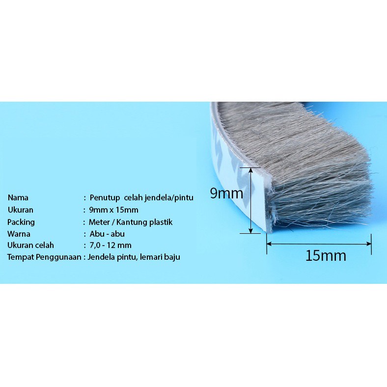 Jual Door seal Bulu peredam/Penutup Celah pintu dan jendela Perekat 3M ...