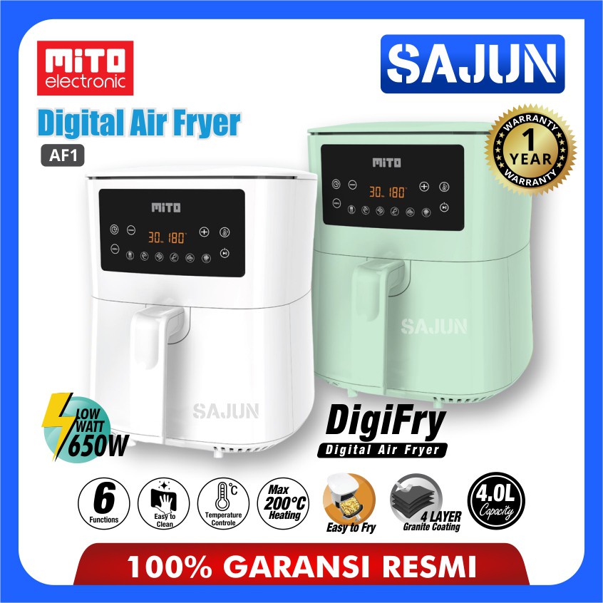 Jual Air Fryer Mito AF1 Deep Fryer Digital 4 Liter Low Watt DigiFry AF ...