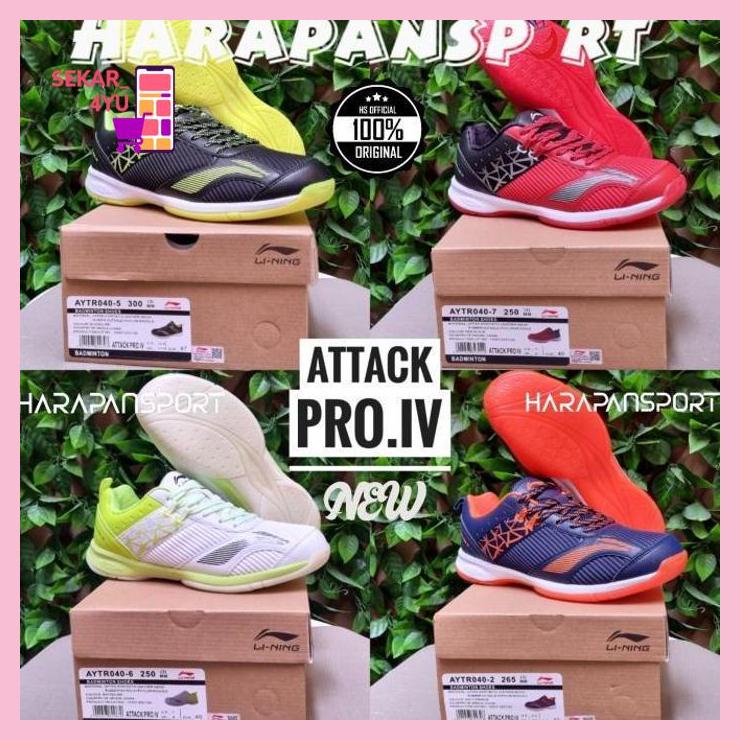 Jual SEPATU BADMINTON LINING ATTACK PRO IV PRO 4 ORIGINAL 100% sekar ...