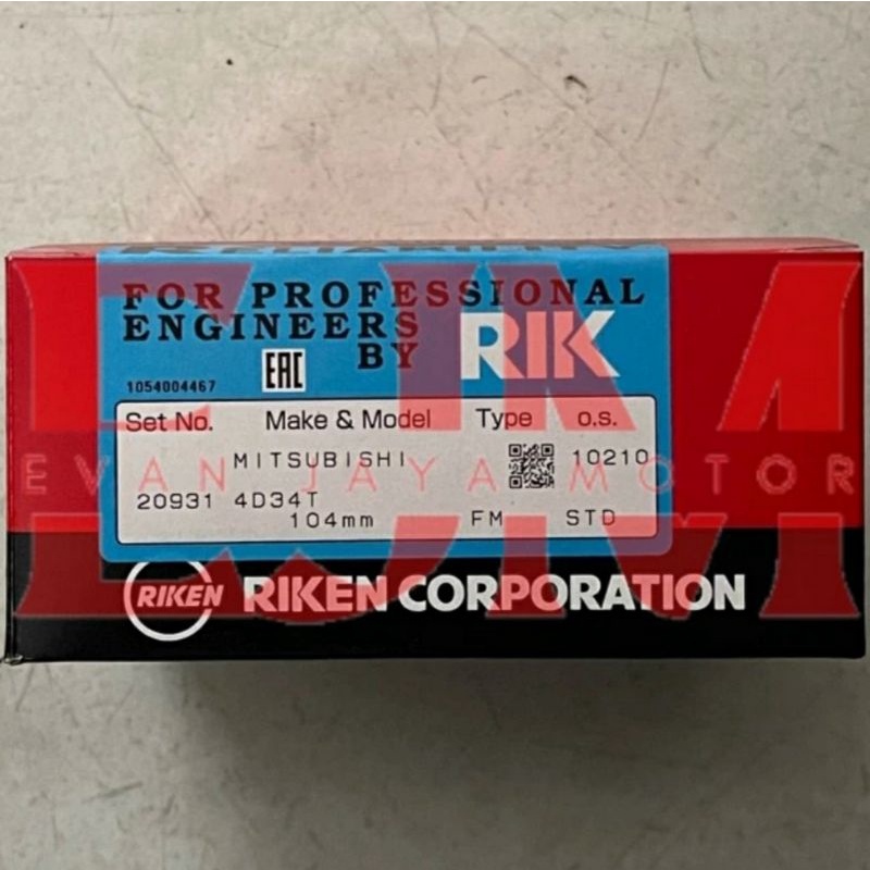 Jual RING PISTON RING SEHER CANTER PS125/PS110 4D34T 4D34 TURBO RIK ...