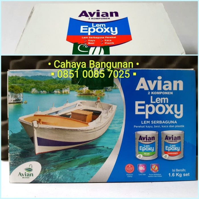 Jual Lem Epoxy Resin AVIAN 2 Komponen 2Komponen Kapal Logam Besar 1.6 ...