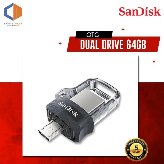 Jual Sandisk Flashdisk Otg 64Gb Dual Drive 100% Original | Shopee Indonesia