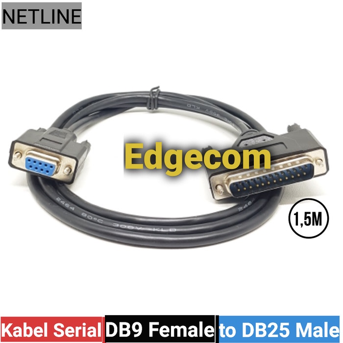 Jual Kabel Serial DB9 Female to DB25 Male 1,5M NETLINE | Shopee Indonesia