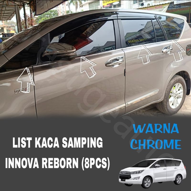 Jual LIST KACA SAMPING INNOVA REBORN STAINLESS CHROME (8PCS) | Shopee ...