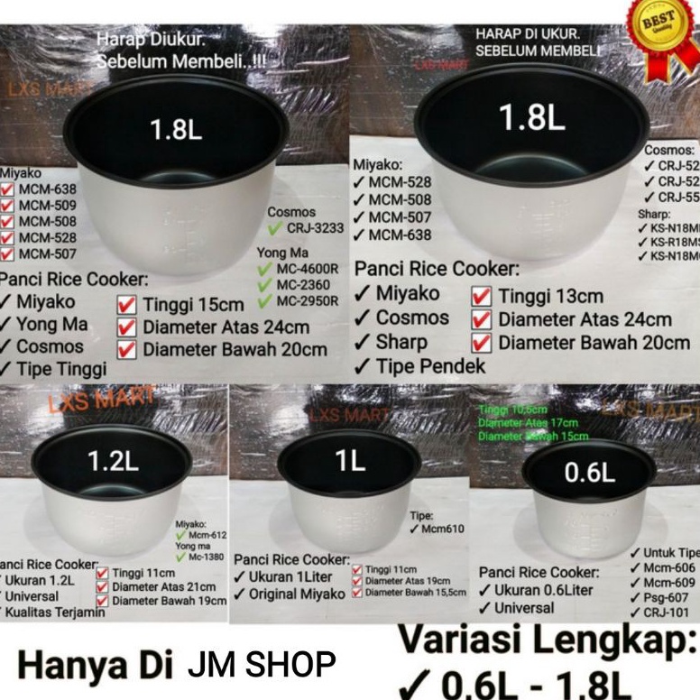 Jual STOK TERBATAS PANCI RICE COOKER UNTUK MAGIC COM MIYAKO COSMOS DLL 0,6 1L 1,2L 1,8L 2L ...
