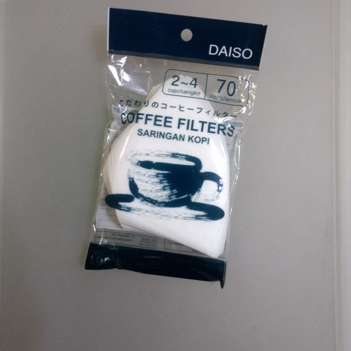 Jual daiso coffee filter paper kertas saring kopi 70 lembar for 2-4 cup ...