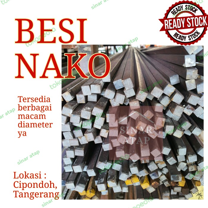 Jual BESI NAKO / BESI KOTAK 12 MM POLOS PANJANG 6 METER FULL POLOS ...