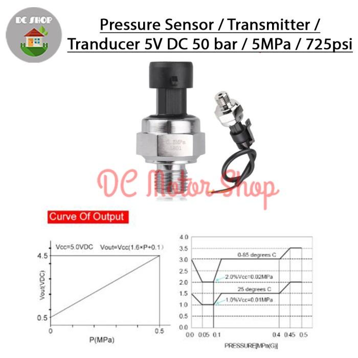 Jual Pressure Sensor / Transmitter / Tranducer 5V DC 50 bar / 5MPa ...