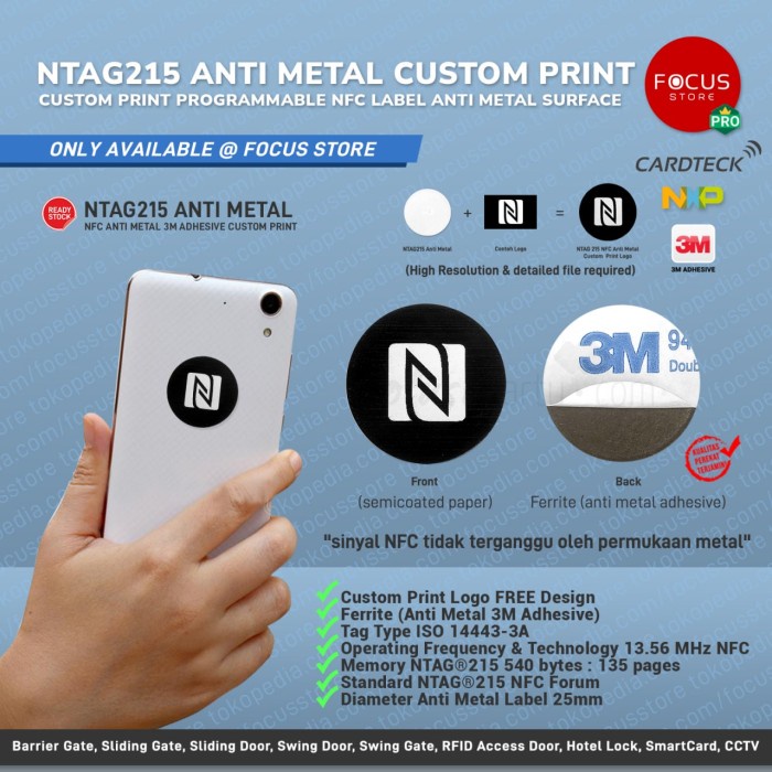 Jual Cetak Print Logo Ntag215 Nfc Tag 25Mm Ntag 215 Anti Metal Sticker ...