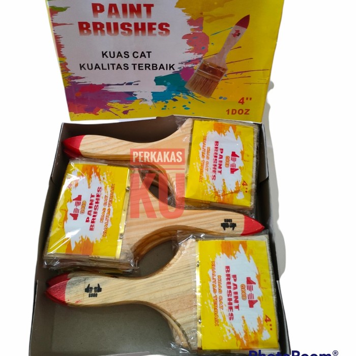 Jual Bestseller Kuas Cat Gagang Kayu 4" Inci Murah Bagus. Jual Per ...