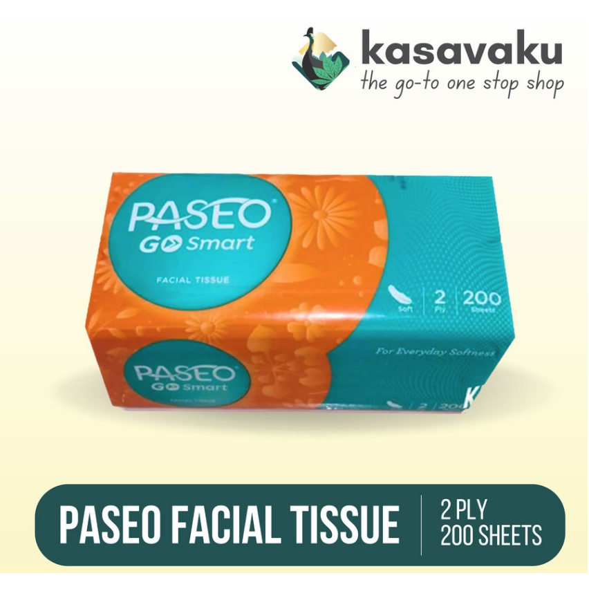 Jual Tissue Facial Tissue PASEO GO SMART 200 sheets 2 ply 1 pack - 4 ...
