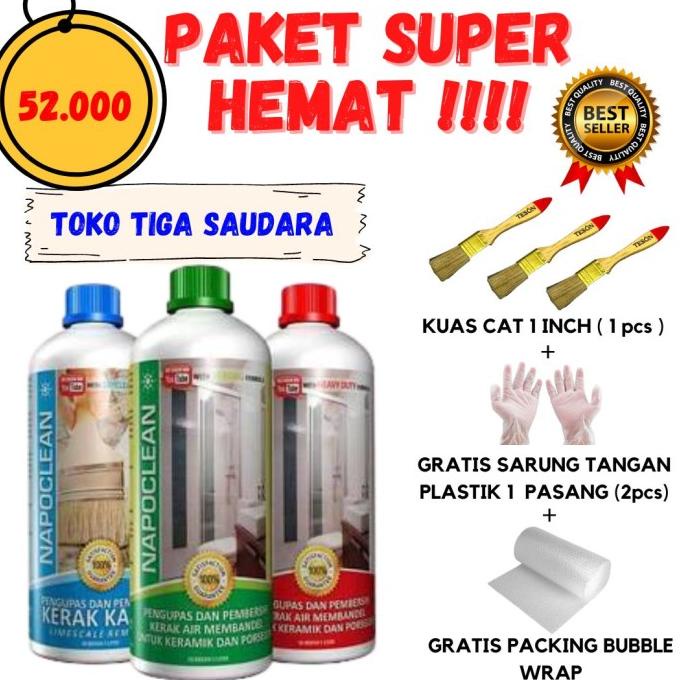 Jual Limited Napoclean 1 Liter Plus Kuas Cat 1 Inch | Pembersih Keramik ...