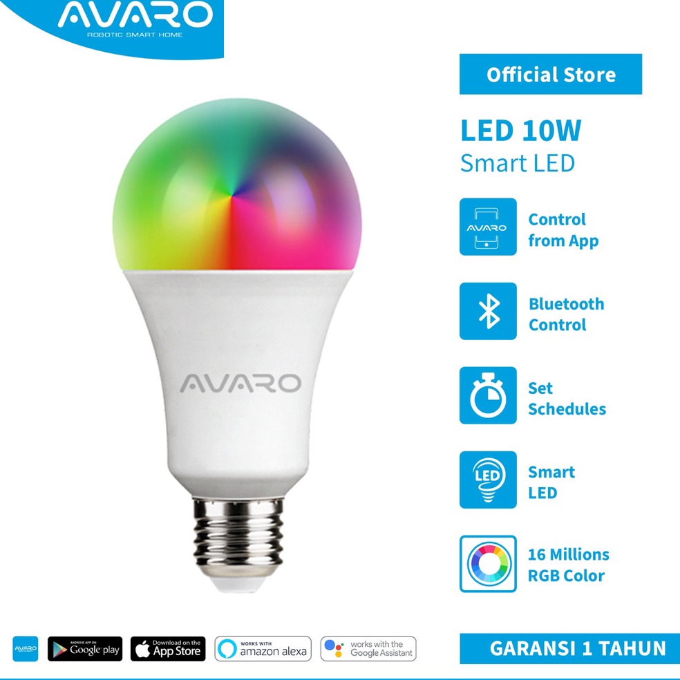 Jual [CODE BARANG 821DGH] Avaro Lampu Smart LED Bluetooth WIFI 9W 10W ...