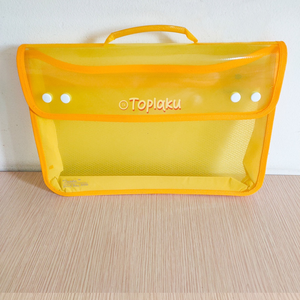Jual D4E TOPLA ZIPPER SCHOOL BAG MAP TAS DOKUMEN PLASTIK KANCING 4 JINJING BESAR FILE FOLDER ...
