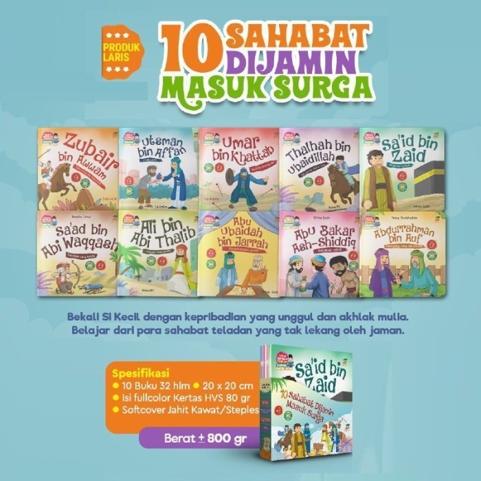Jual Paket Buku Islami Anak Kisah 10 Sahabat yang Dijamin Masuk Syurga ...