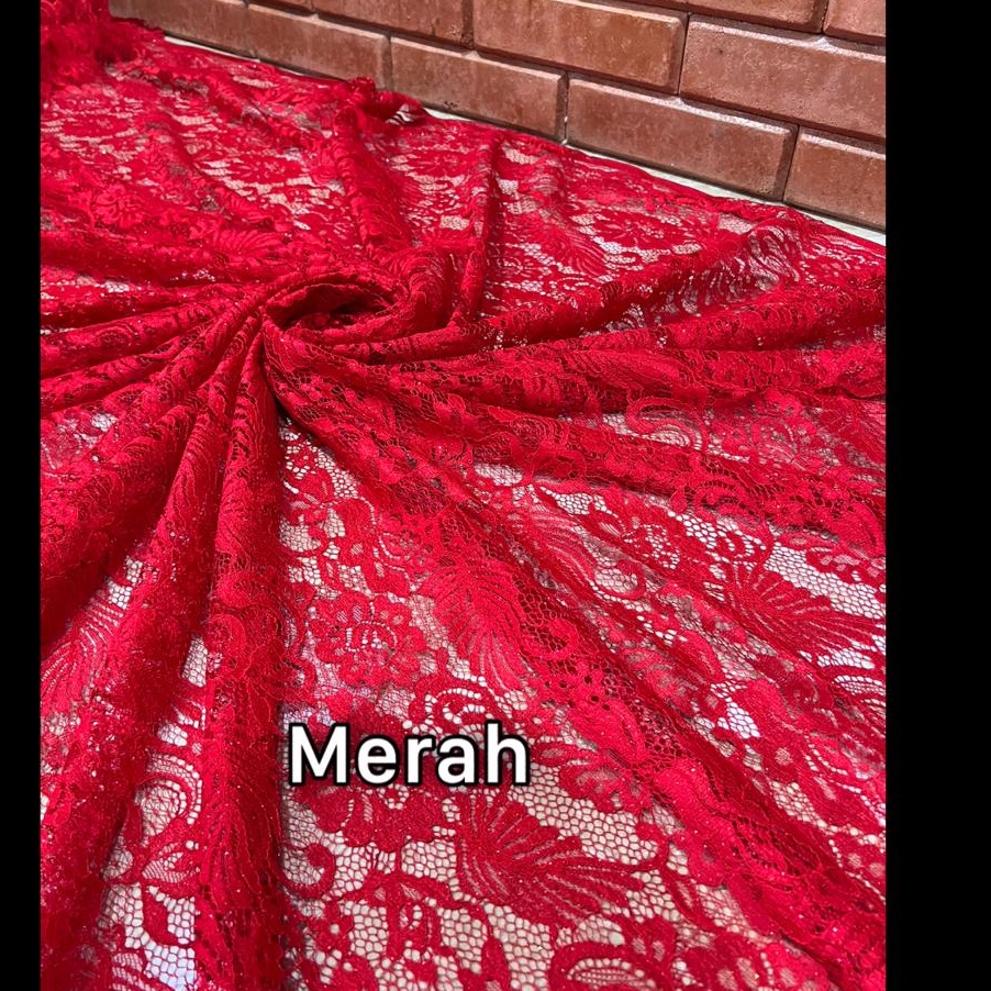 Jual [»-ZPBご) Kain Brokat/Bahan Brukat Cordneli Gliter Dan Non Gliter ...