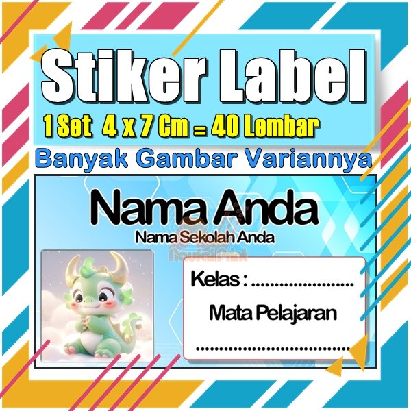 Jual Stiker Label Nama Buku Pelajaran Anak Karakter Hewan Lucu Cute ...