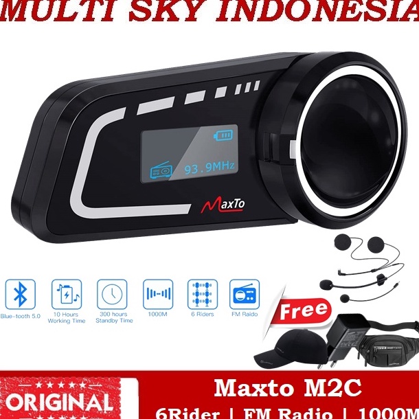 Jual Ready Maxto M2C Intercom Bluetooth Helm 6 Rider Original r Terbaru ...
