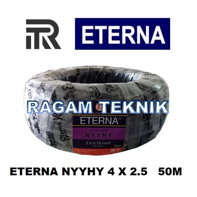 Jual Kabel Listrik Eterna NYYHY 4x2.5 mm rol 50 meter serabut rambut hitam | Shopee Indonesia