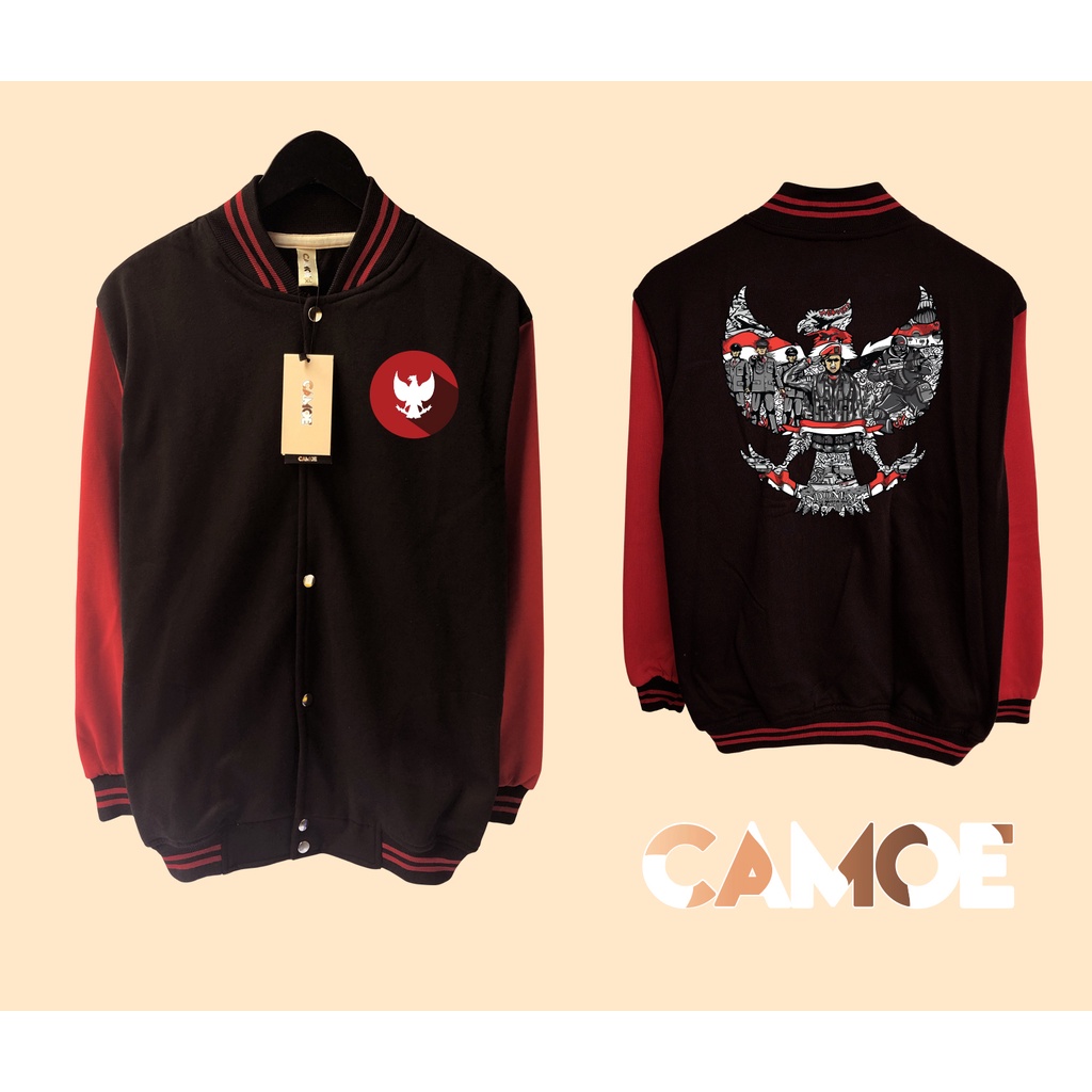 Jual Jaket Varsity Premium CAMOE Garuda Pancasila Hormat bendera ...