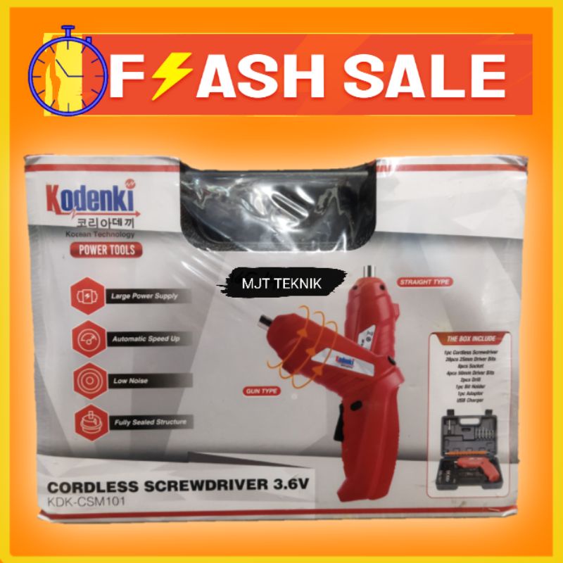 Jual Mesin Bor Obeng Batre 1set Merek KODENKI Cordless Screwdriver Asli ...