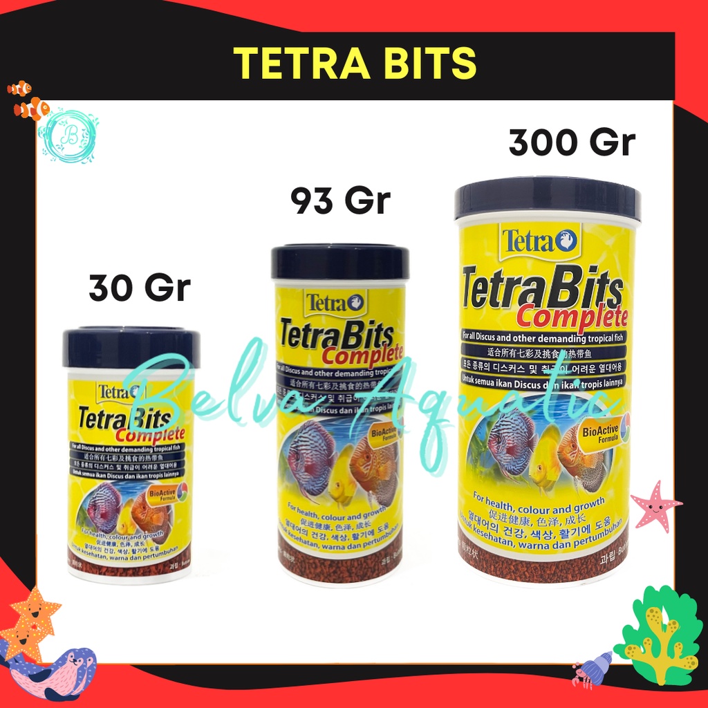 Jual Tetra Bits 30 93 300 Gram Pakan Kesehatan Warna Pertumbuhan Ikan ...