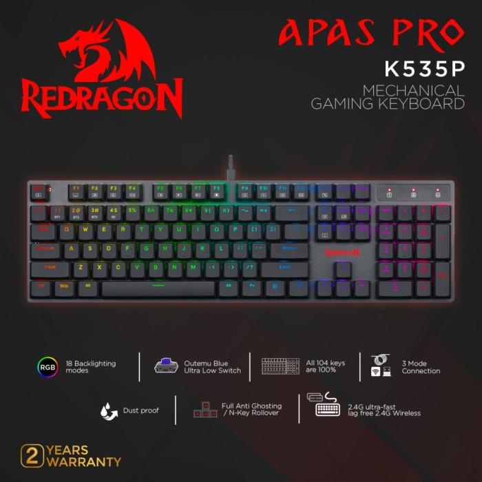 Jual REDRAGON WIRELESS MECHANICAL GAMING KEYBOARD ULTRA LOW APAS PRO ...