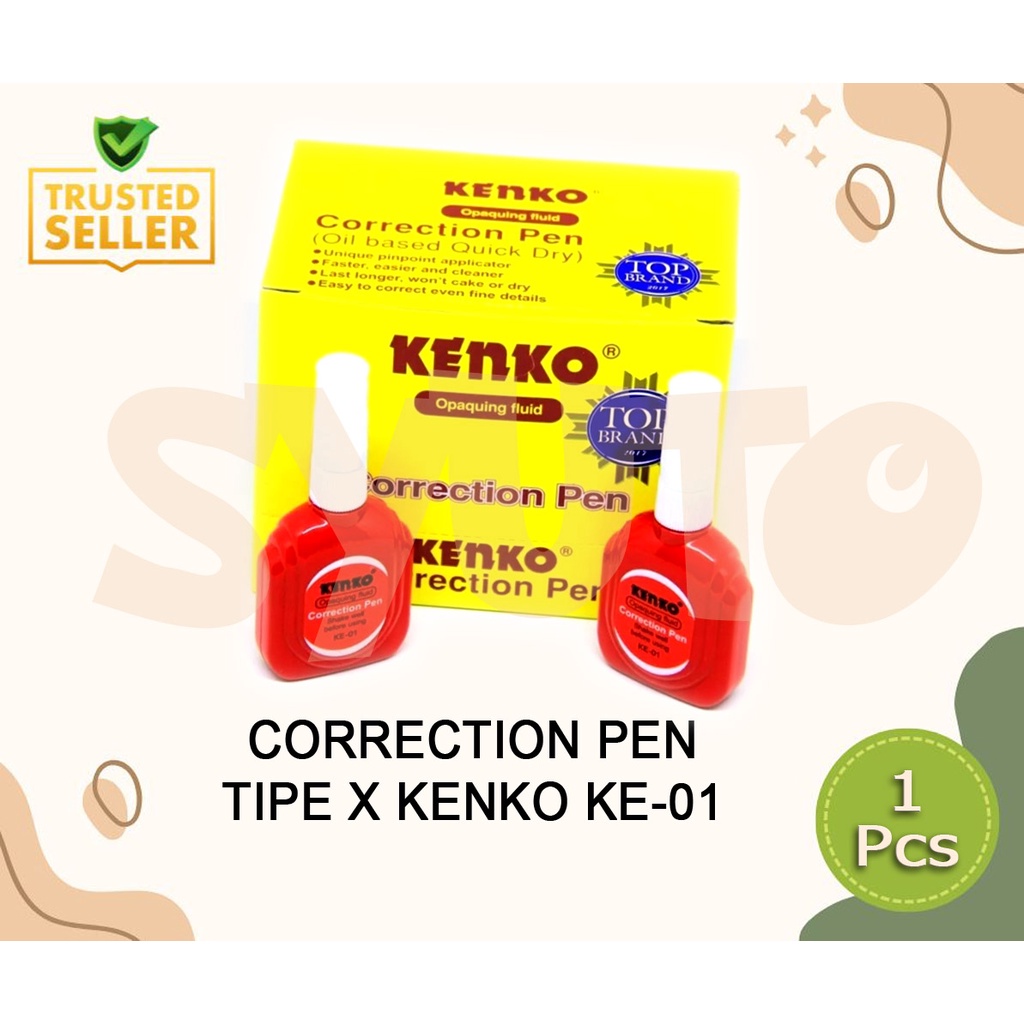 Jual CORRECTION / STIPO / TIPE EX / TIPE X / TIP EX CAIR KENKO KE-01 SATUAN | Shopee Indonesia