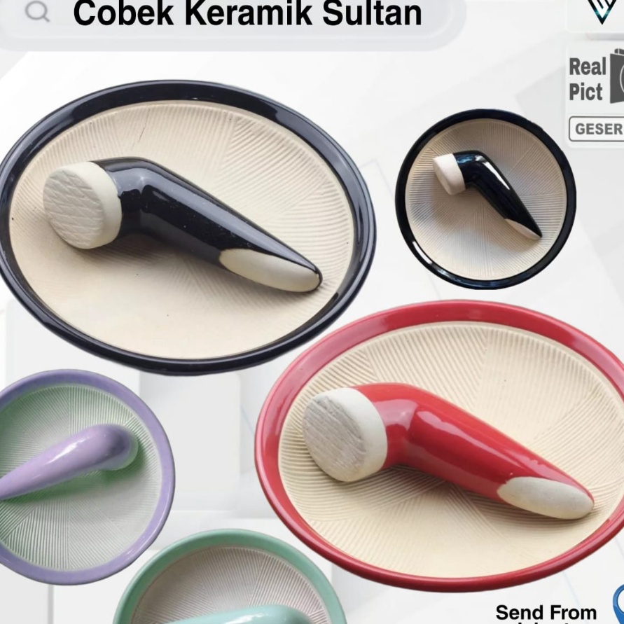 Jual BigSale Cobek Keramik Estetik / Cobek + Ulekan Keramik Sultan ...