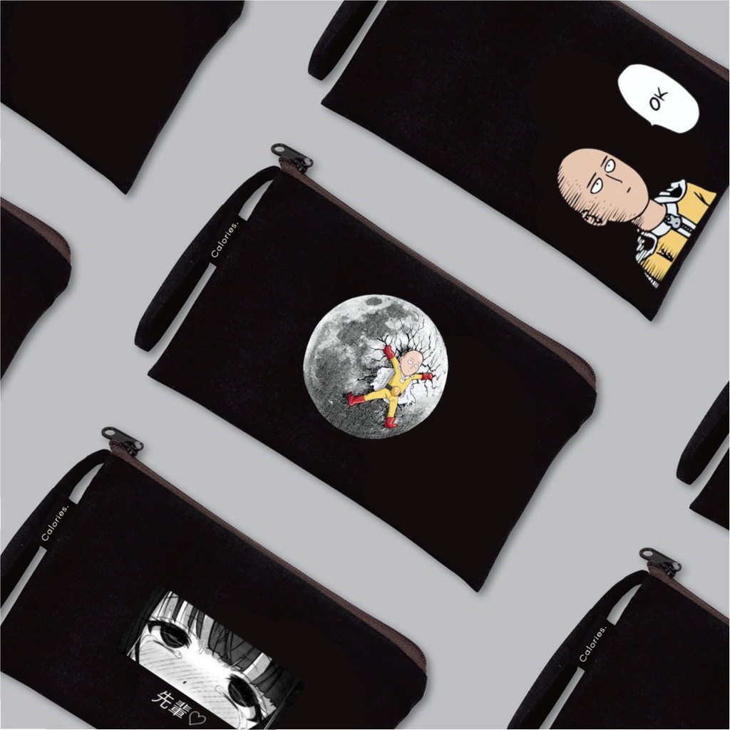 Jual pouch Hitam Anime One Punch man Saitama Anime JDM jejepangan Jojo ...