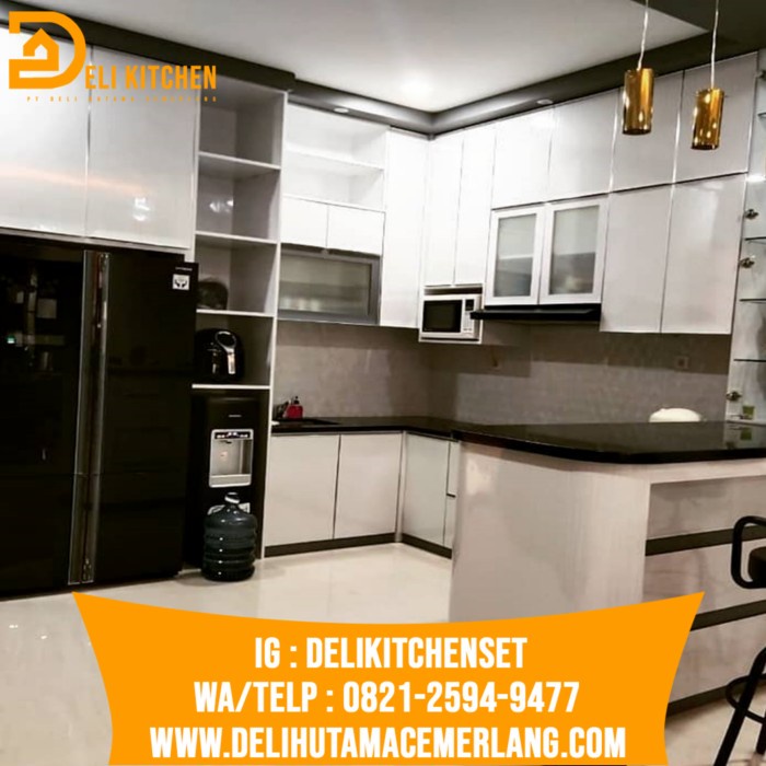 Jual Kitchen Set Minimalis Finishing Hpl Kitchen Minimalis Alumunium | Shopee Indonesia