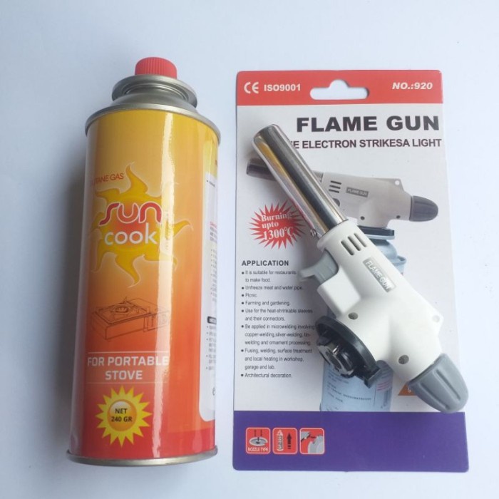 Jual nice Paket Flame Gun 920 Gas Torch dan Tabung Gas Portabel Butana | Shopee Indonesia