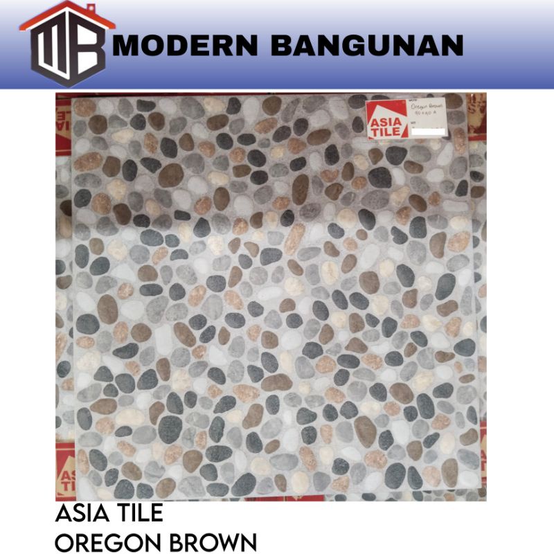 Jual Keramik lantai 40x40 Asia tile Oregon brown, grey kw1 | Shopee ...
