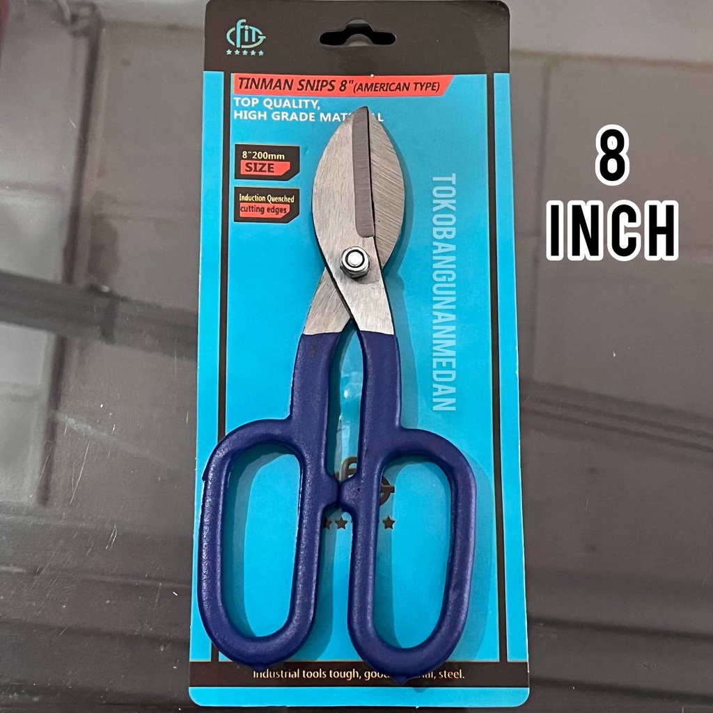 Jual Gunting seng plat alumunium galvanis tipis gagang karet Biru 8 ...