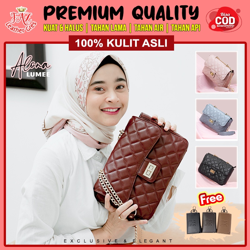 Jual Tas Selempang Wanita Kulit Asli Pesta Premium Branded Alona Leather Lumee Shoulder Bag ...