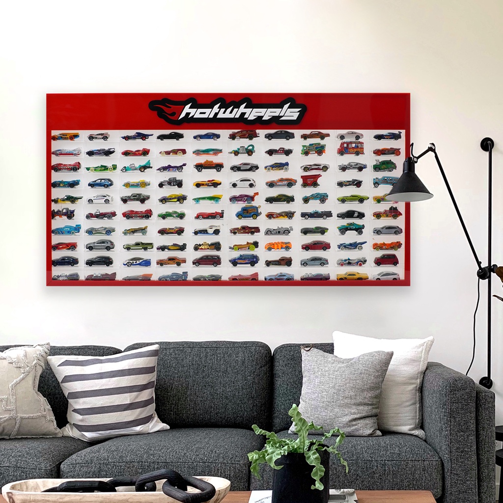 Jual Rak Hotwheels Akrilik Standard Landscape Isi 100 With Header ...