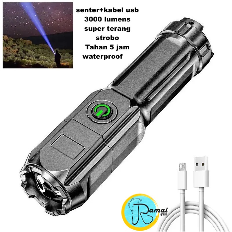 Jual Senter Swatt mini Led 36w anti air cas 3000 lumens /senter cas ...