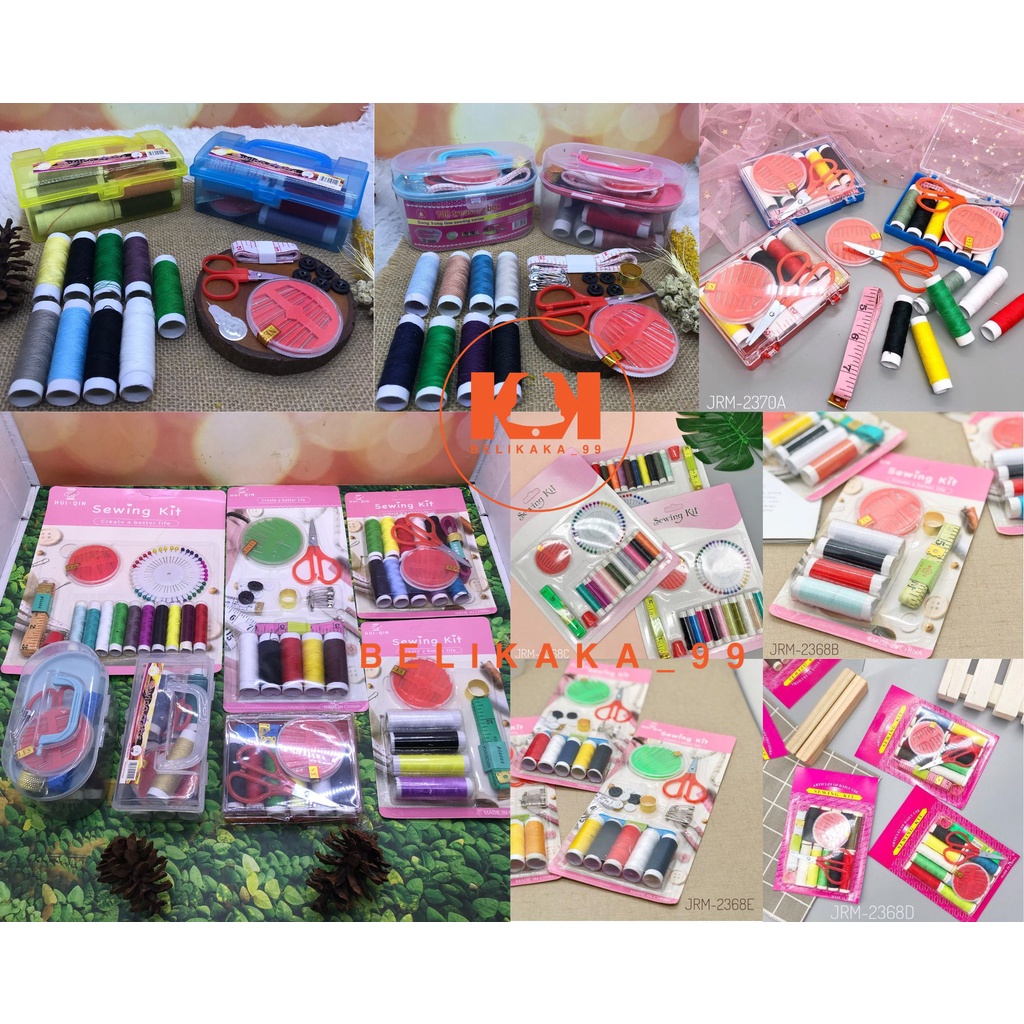 Jual SET ALAT JAHIT BOX KAR ISI BENANG JARUM GUNTING METERAN PENITI ...