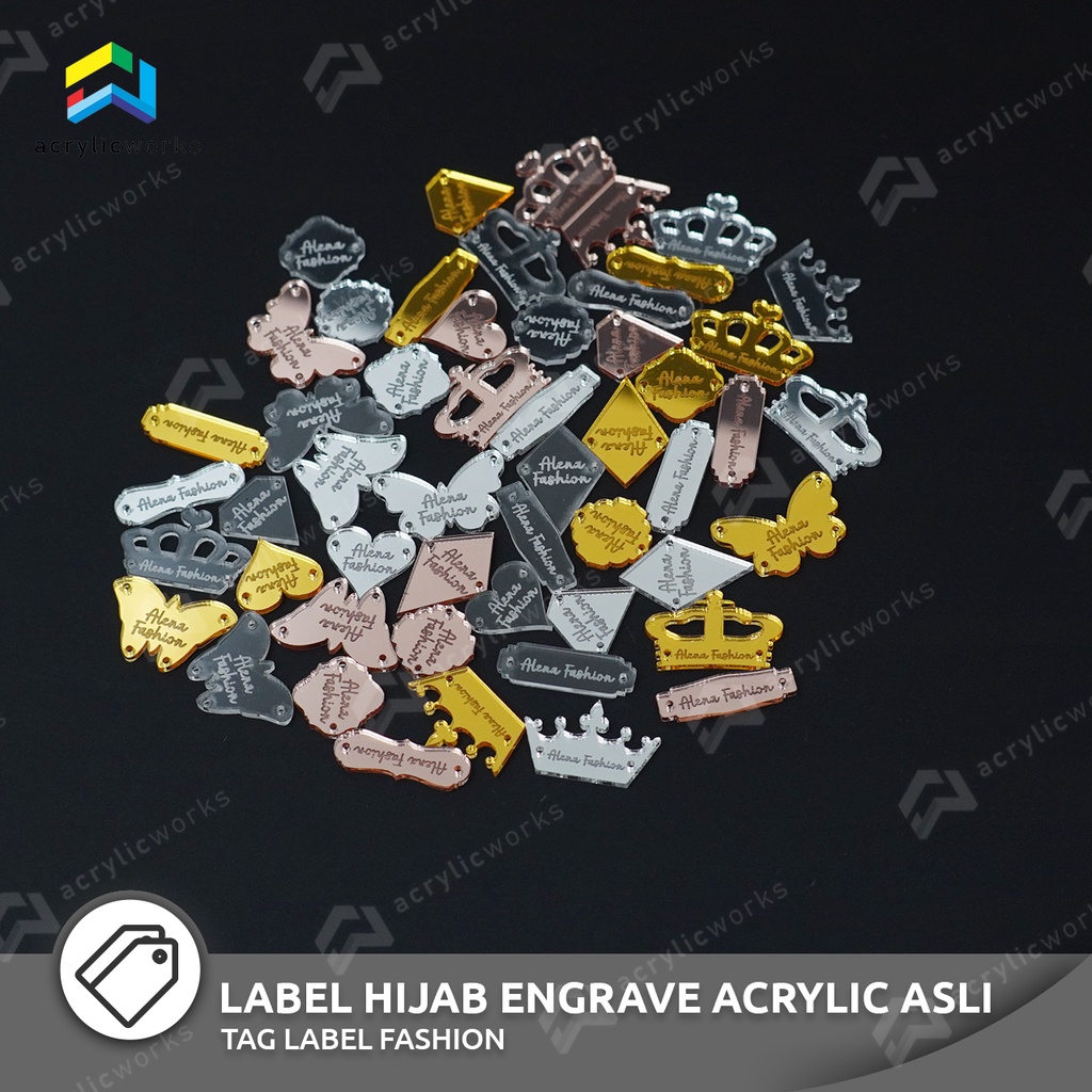 Jual LABEL GRAFIR AKRILIK GOLD ROSE GOLD SILVER BENTUK UKURAN CUSTOM ...