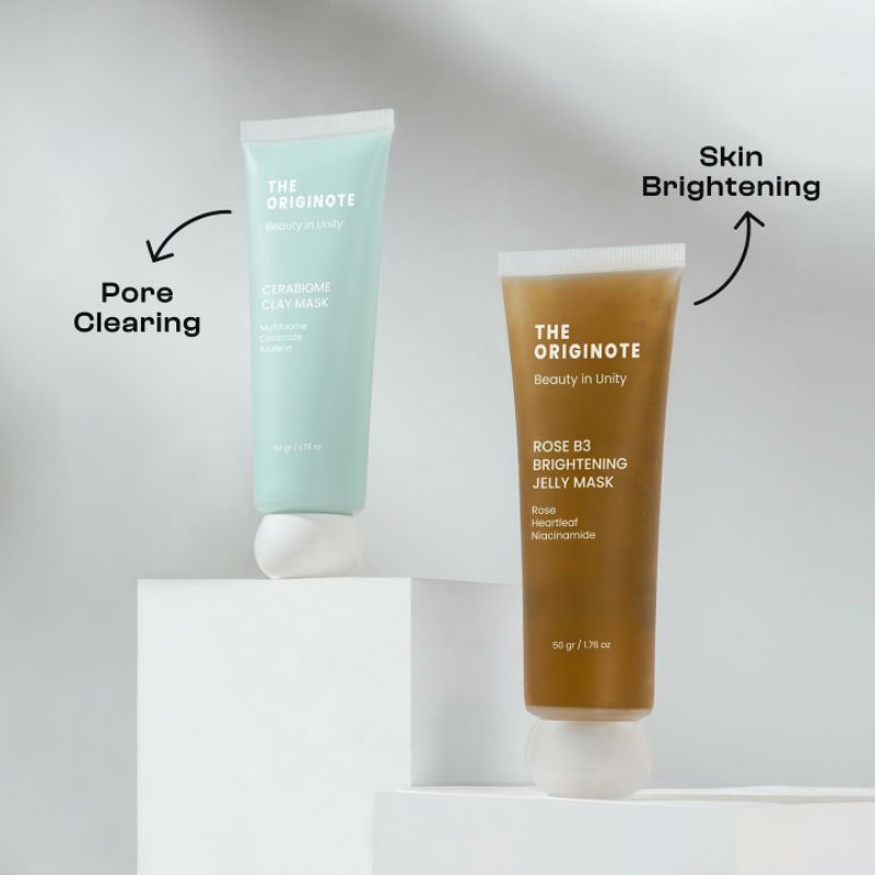 Jual THE ORIGINOTE Rose B3 Brightening Jelly Mask - Cerabiome Clay Mask ...