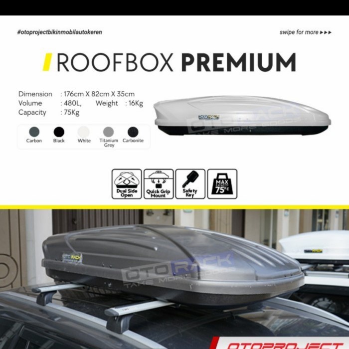 Jual Roof Box / Roofbox Otorack Elite Glossy Black Otoproject | Shopee ...