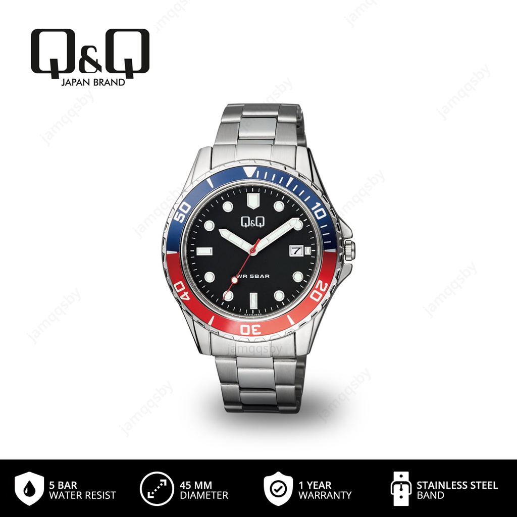 Jual Q&Q QnQ QQ Jam Tangan Pria Analog Rantai - A172 A172J Stainless ...