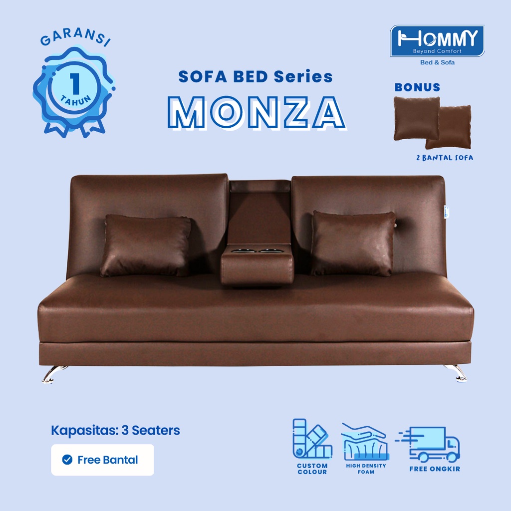Jual Sofa Bed Monza HOMMY (Sofa dengan CUP HOLDER) | Shopee Indonesia