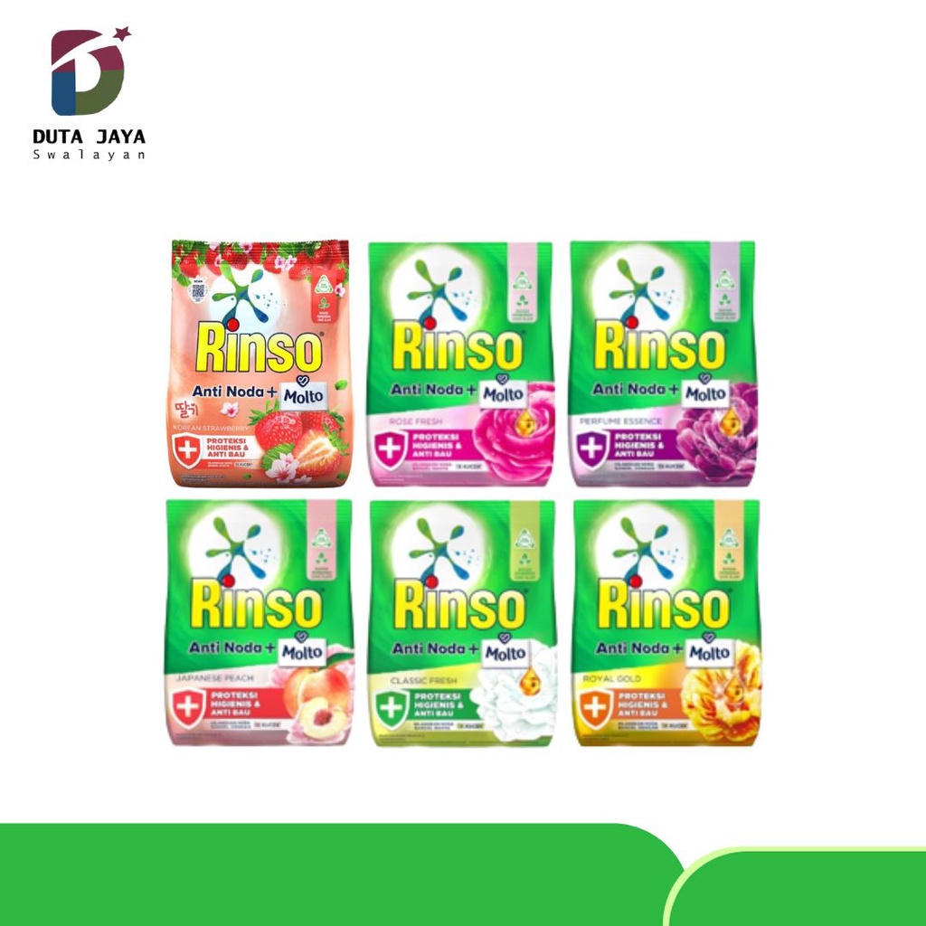 Jual Detergen Rinso Anti Noda + Molto Sabun Bubuk All Varian Korean ...