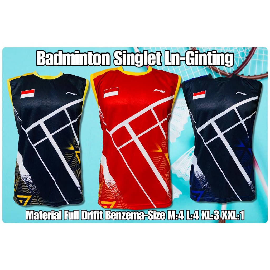 Jual SINGLET BADMINTOON LN-GINTING/ SingleT Badminton Pria Wanita ...