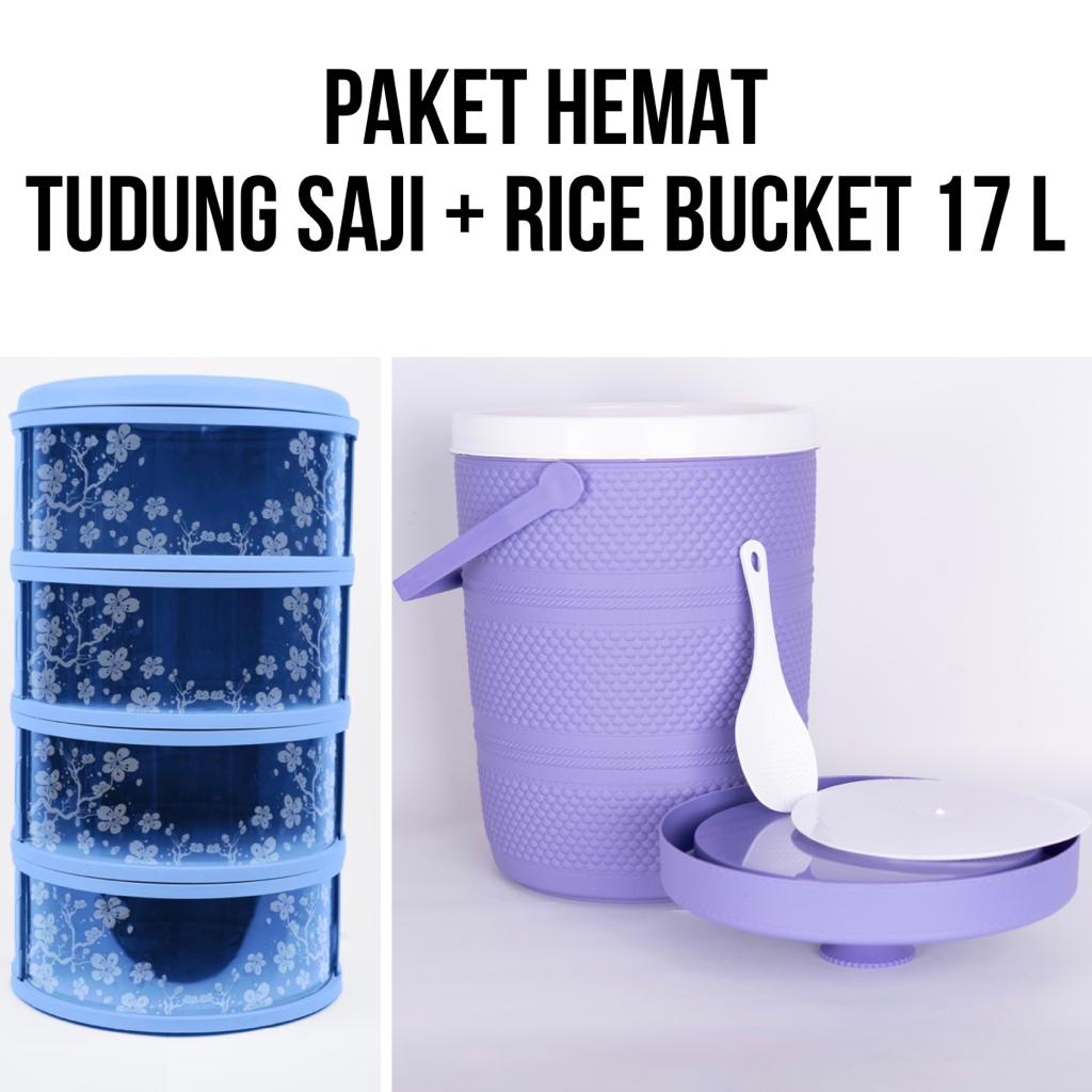 Jual PAKET SET HEMAT TUDUNG SAJI DAN RICE BUCKET 17 L LITER | Shopee ...