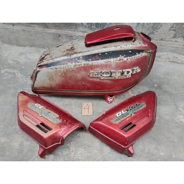 Jual PART tangki set kempol aki merah honda gl 100 original second cat ...