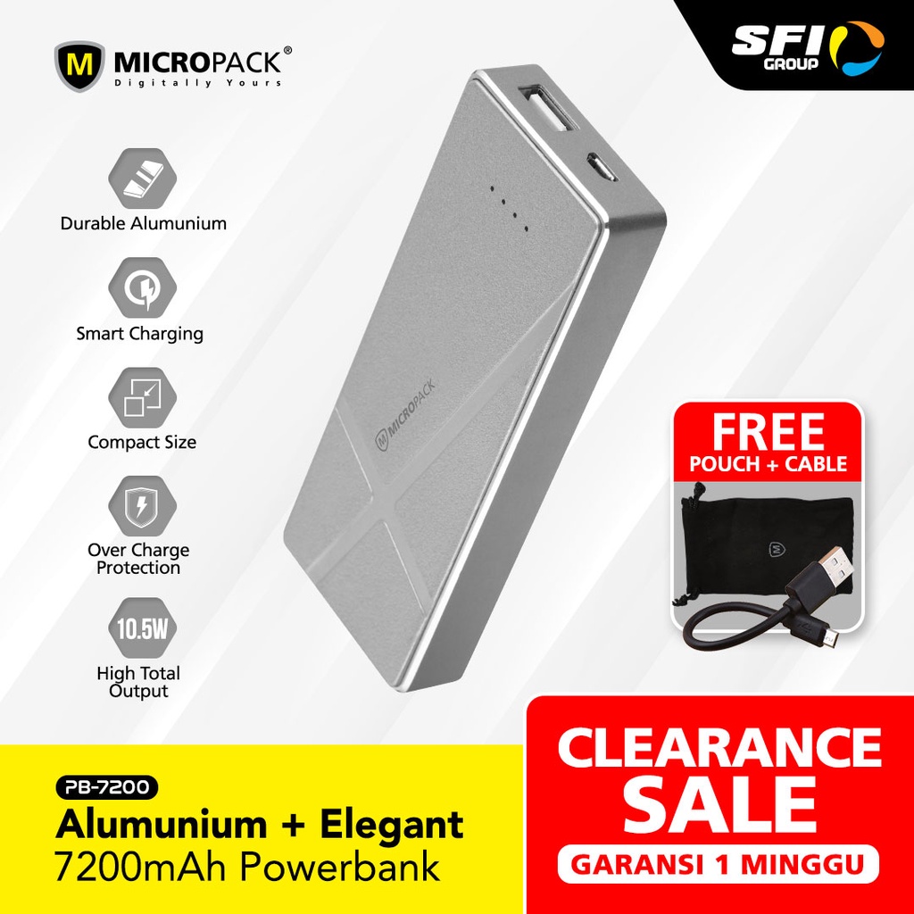 Jual Micropack Power Bank 7200mAh Fast Charge with Alumunium Case PB ...